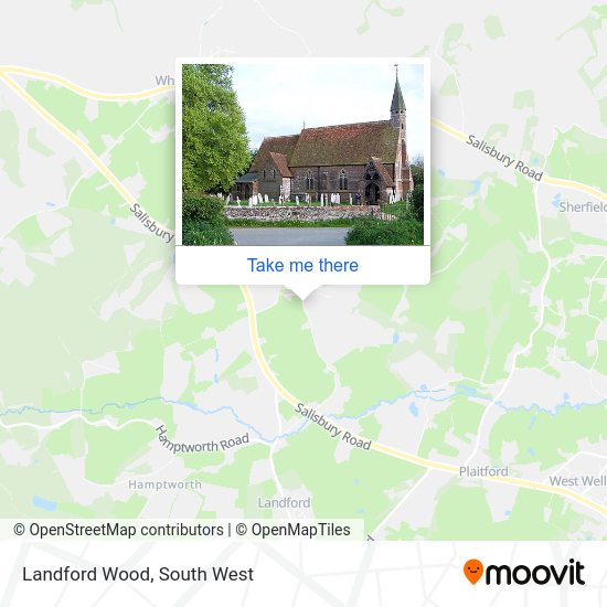 How to get to Landford Wood in Wiltshire by bus or train?