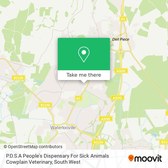 How to get to P.D.S.A People's Dispensary For Sick Animals Cowplain ...