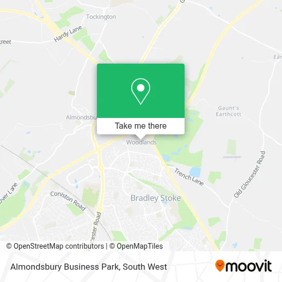 How to Get to Almondsbury Business Park in Bradley Stoke by Bus or Train?