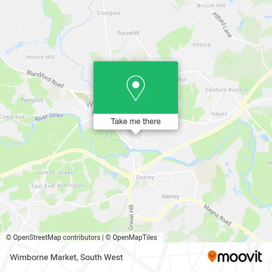 How to Get to Wimborne Market in Wimborne Minster by Bus?