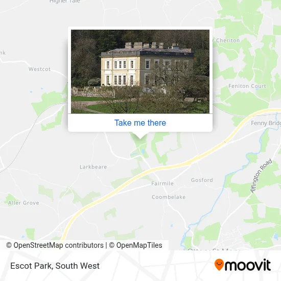 How to Get to Escot Park in Talaton by Bus or Train?
