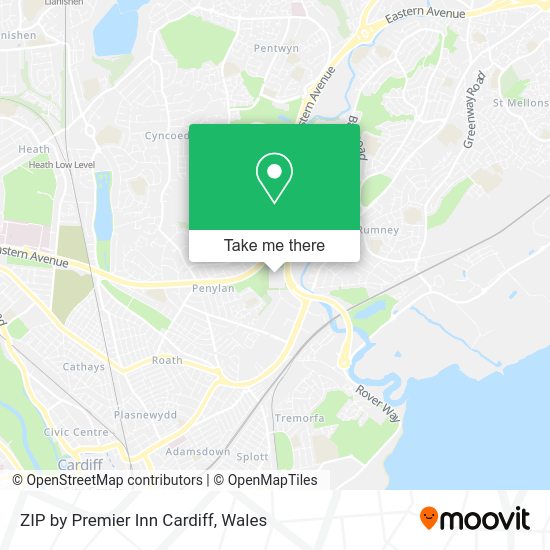 How to Get to ZIP by Premier Inn Cardiff by Bus or Train?