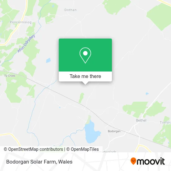 How to Get to Bodorgan Solar Farm in Isle Of Anglesey by Bus or Train?