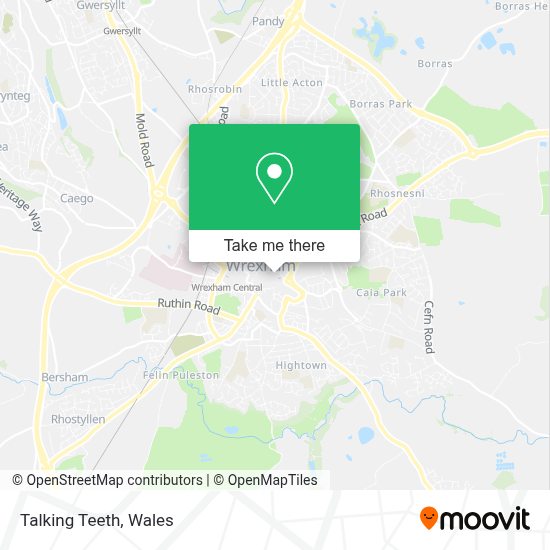 How to get to Talking Teeth in Wrexham by train or bus?