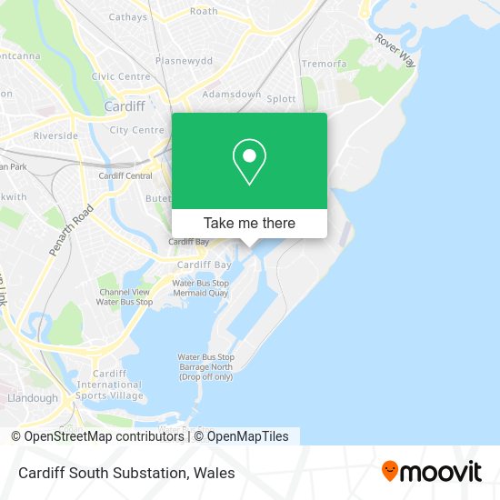 How to get to Cardiff South Substation by bus or train?