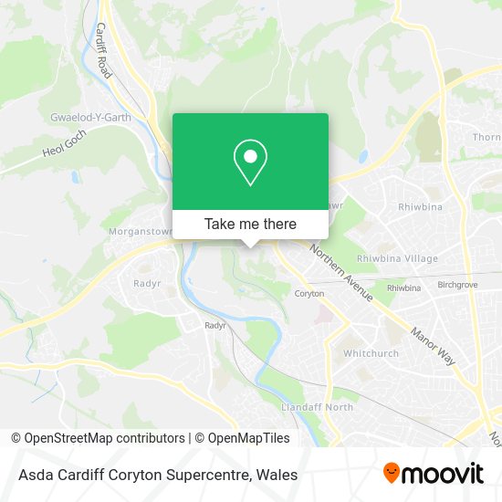 How to Get to Asda Cardiff Coryton Supercentre by Bus or Train?