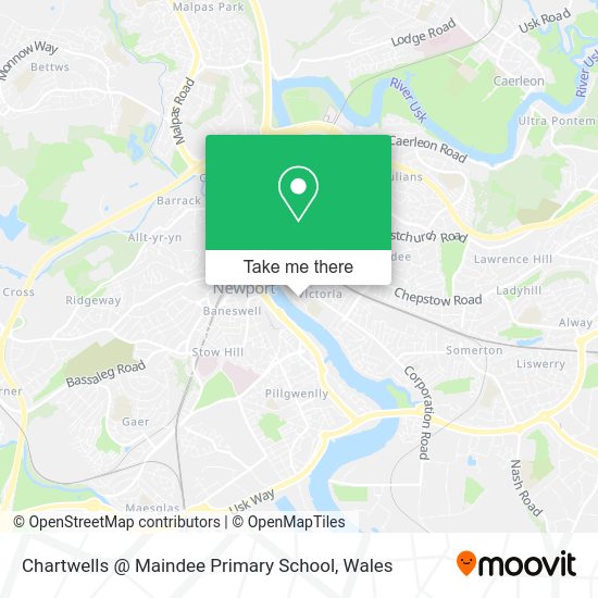 How to get to Chartwells @ Maindee Primary School in Newport by bus or train?