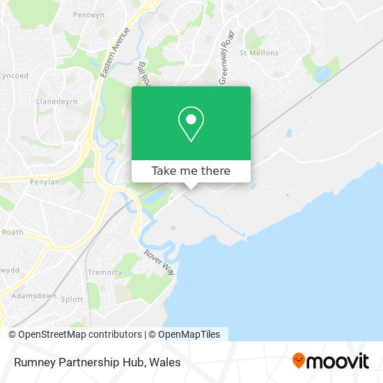How to get to Rumney Partnership Hub in Cardiff by bus or train?