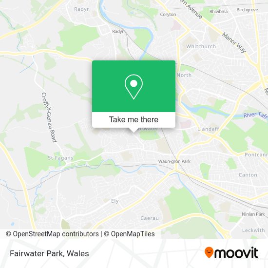 How to get to Fairwater Park in Cardiff by bus or train?