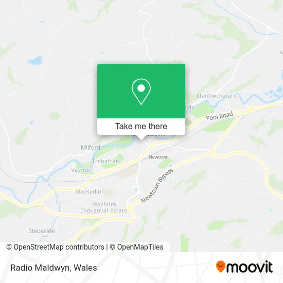 How to Get to Radio Maldwyn in Powys by Bus or Train?