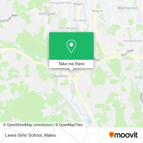 How to Get to Lewis Girls' School in Caerphilly by Bus or Train?