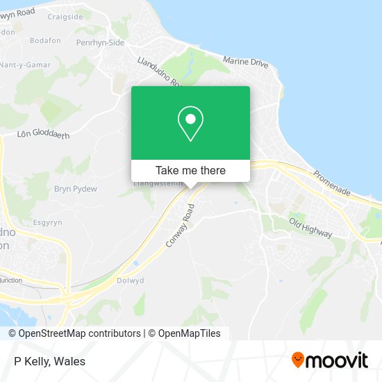 How to get to P Kelly in Conwy by bus or train?