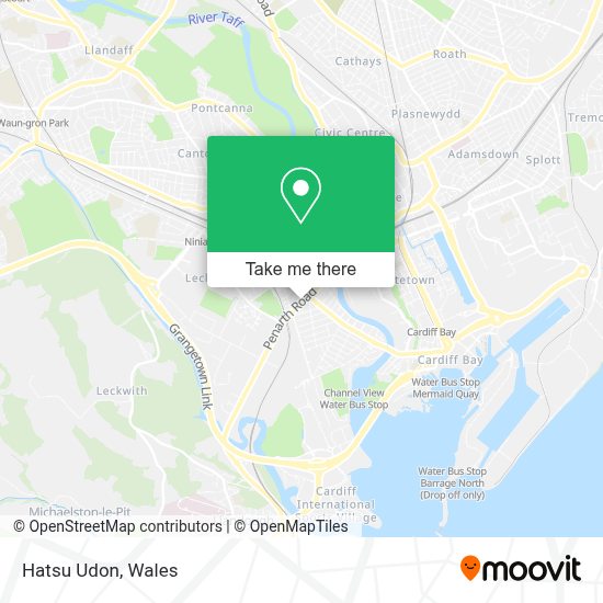 How to get to Hatsu Udon in Cardiff by bus or train?