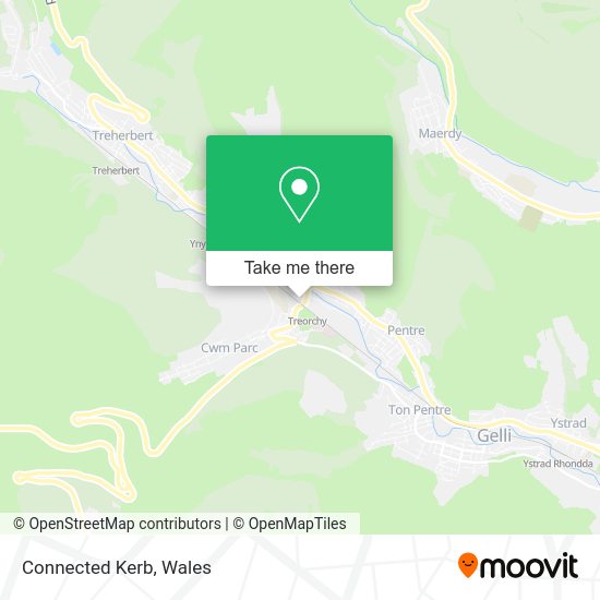 How to get to Connected Kerb in Rhondda Cynon Taf by train or bus?