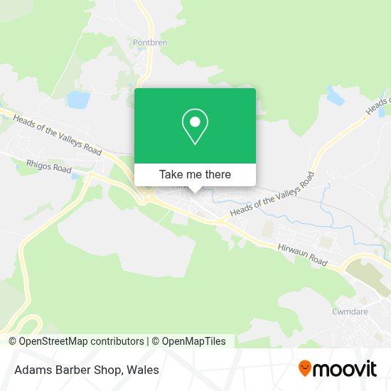 How to get to Adams Barber Shop in Rhondda Cynon Taf by bus or train?