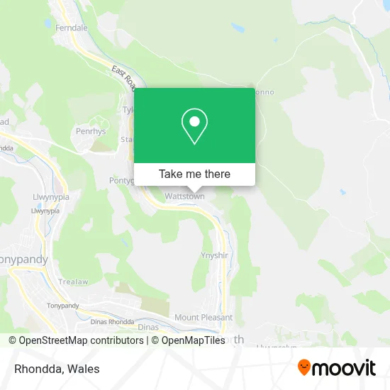 How to Get to Rhondda in Rhondda Cynon Taf by Bus or Train?