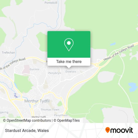 How to get to Stardust Arcade in Merthyr Tydfil by bus?