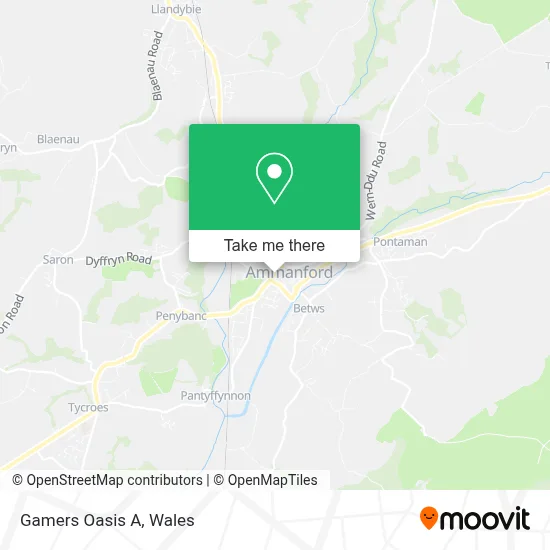 How to Get to Gamers Oasis A in Carmarthenshire by Bus or Train?