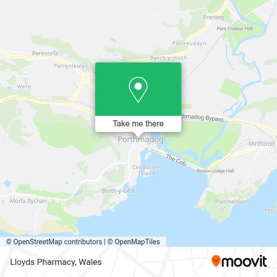 How to get to Lloyds Pharmacy in Gwynedd by bus or train?