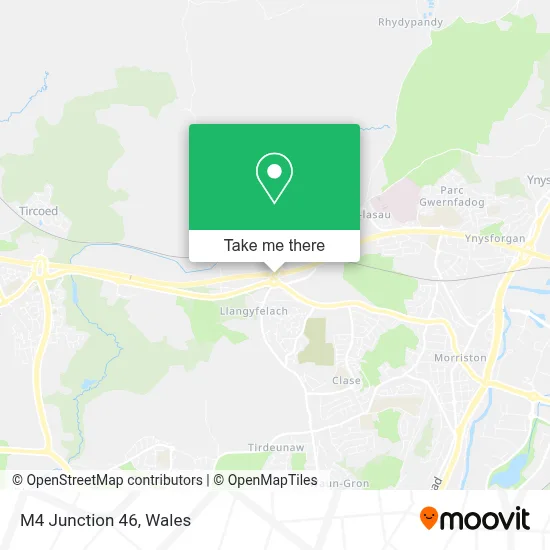 How to Get to M4 Junction 46 in Swansea by Bus or Train?