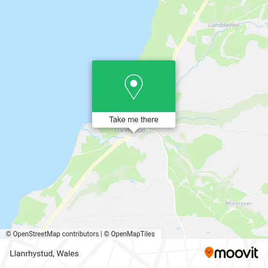 How to Get to Llanrhystud in Ceredigion by Bus?