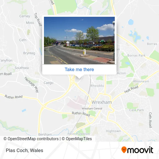 How to Get to Plas Coch in Wrexham by Bus?