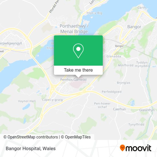 How to Get to Bangor Hospital in Gwynedd by Bus?