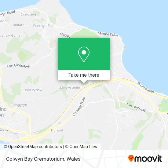 How to Get to Colwyn Bay Crematorium in Conwy by Bus or Train?