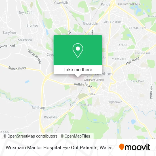 How to Get to Wrexham Maelor Hospital Eye Out Patients by Bus or Train?