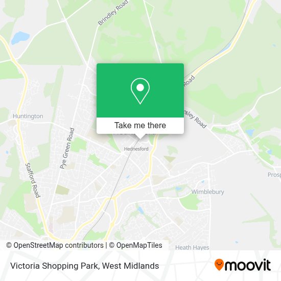 How to get to Victoria Shopping Park in Hednesford North by bus or train?