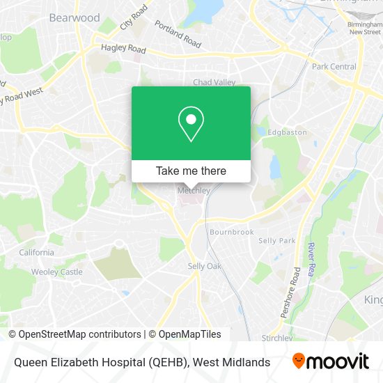 How to Get to Queen Elizabeth Hospital (QEHB) in Edgbaston by Bus or Train?