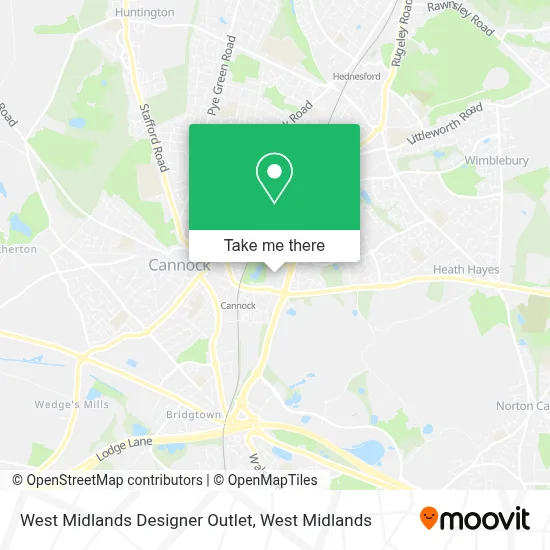How to Get to West Midlands Designer Outlet in Cannock East by Bus or ...