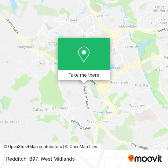 How to Get to Redditch -B97 in Headless Cross And Oakenshaw by Bus or ...