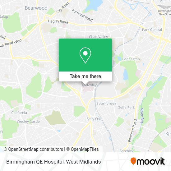 How to Get to Birmingham QE Hospital in Edgbaston by Bus or Train?