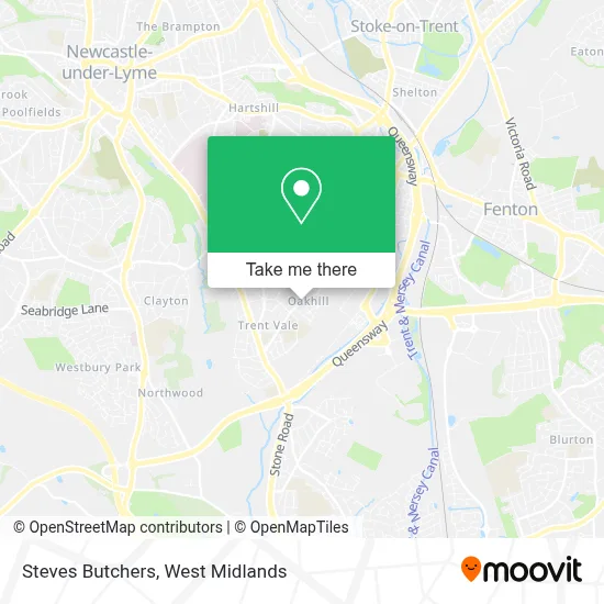 How to Get to Steves Butchers in Springfields And Trent Vale by Bus?