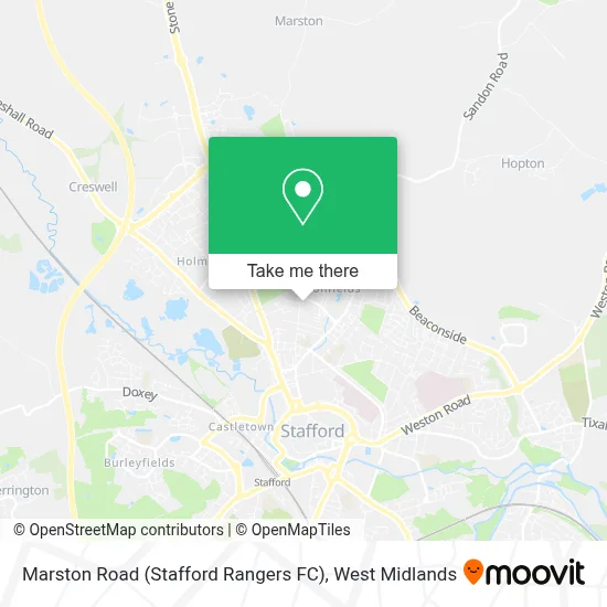 How to Get to Marston Road (Stafford Rangers FC) in Common by Bus or Train?