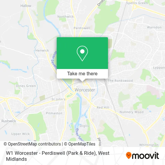 How to Get to W1 Worcester - Perdiswell (Park & Ride) in Cathedral by ...
