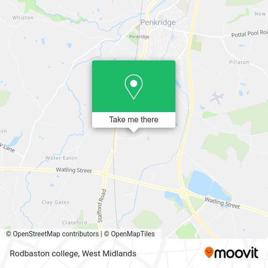How to Get to Rodbaston college in Penkridge South East by Bus or Train?