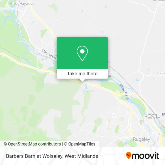 How to Get to Barbers Barn at Wolseley in Haywood & Hixon by Bus or Train?