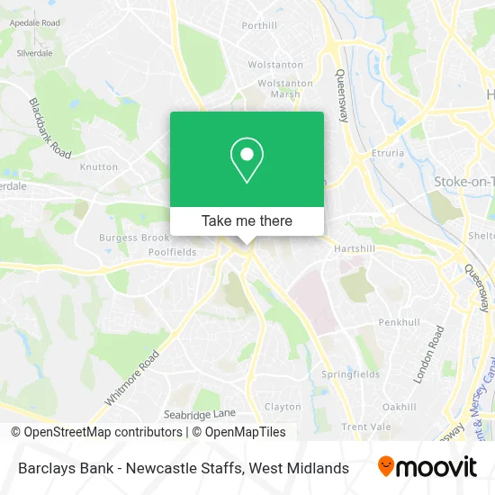 How to Get to Barclays Bank - Newcastle Staffs in Town by Bus?