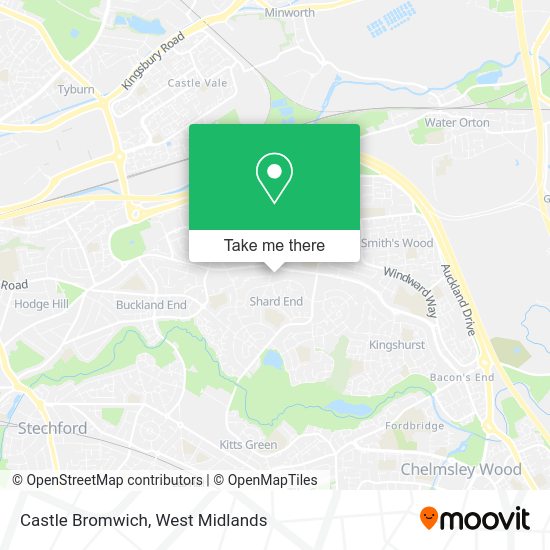 How to Get to Castle Bromwich in Shard End by Bus or Train?