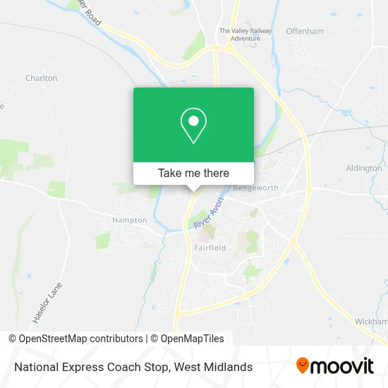 How to Get to National Express Coach Stop in Evesham North by Bus?