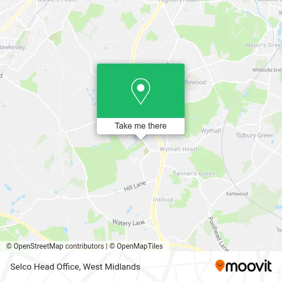 How to Get to Selco Head Office in Wythall West by Bus or Train?