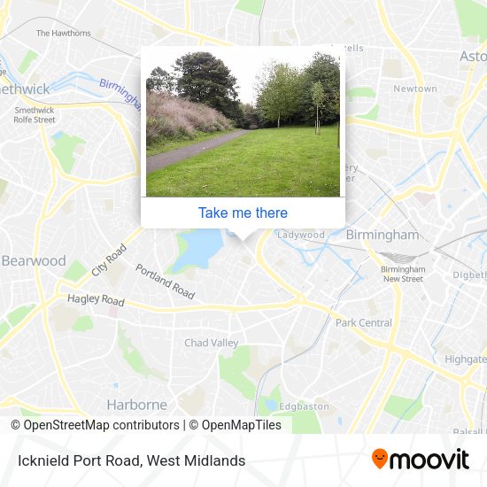 How to get to Icknield Port Road in Ladywood by bus or train?