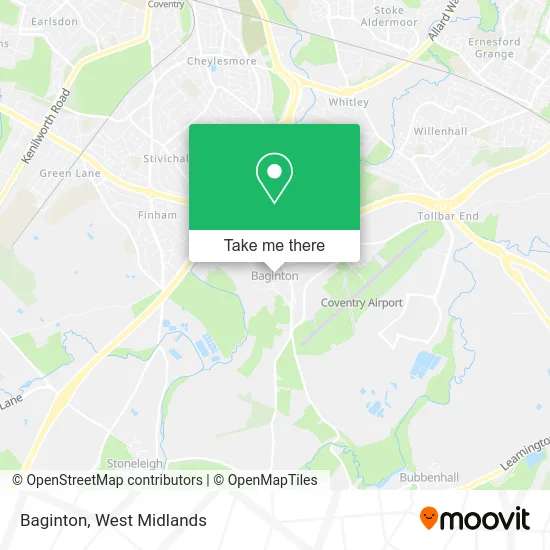 How to Get to Baginton in Cubbington & Leek Wootton by Bus?