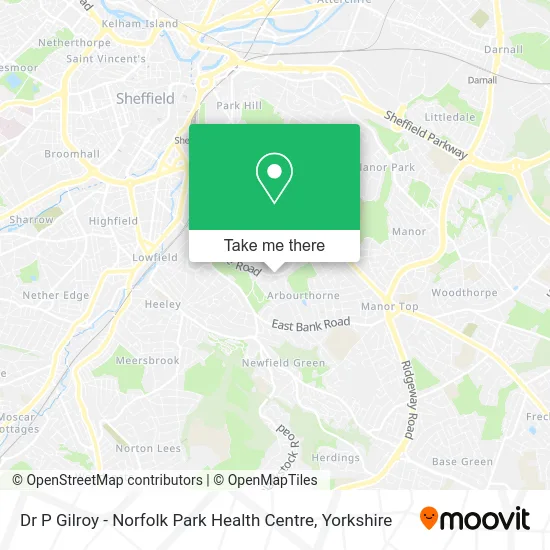 How to Get to Dr P Gilroy - Norfolk Park Health Centre in Sheffield by ...