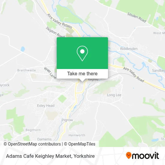 How to Get to Adams Cafe Keighley Market by Bus or Train?