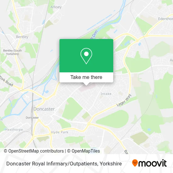 How to Get to Doncaster Royal Infirmary / Outpatients by Bus or Train?