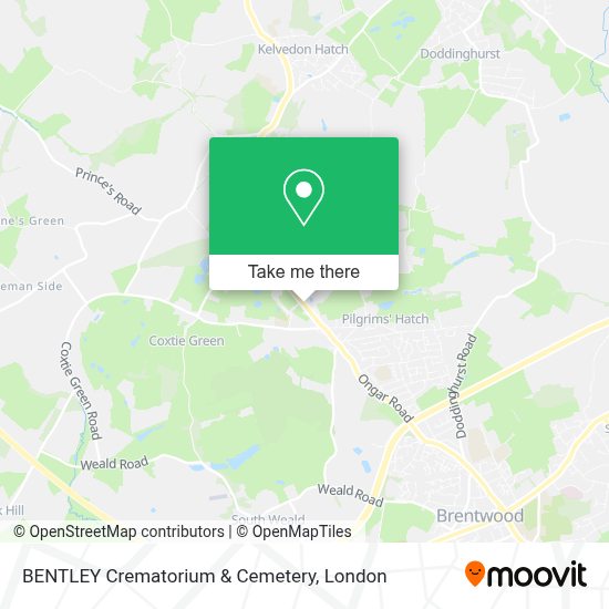 How to Get to BENTLEY Crematorium & Cemetery in Brentwood by Bus or Train?