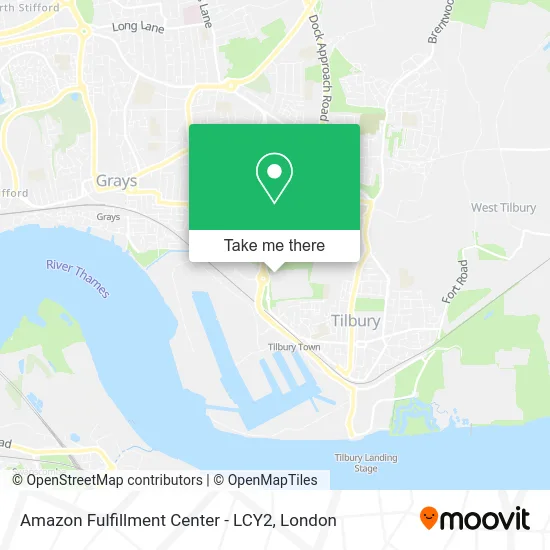 How to Get to Amazon Fulfillment Center - LCY2 in Tilbury by Train or Bus?
